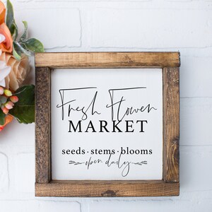 Fresh Flowers Market Square Printable, Flowers Market Square Sign ...