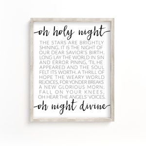Oh Holy Night Printable, Oh Holy Night Print, Decor, Christmas Print ...