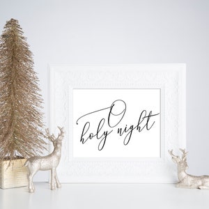 O Holy Night Printable, Oh Holy Night Print, Sign, Christmas Printable ...
