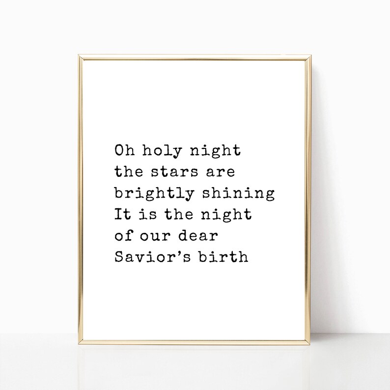 Oh Holy Night Printable Oh Holy Night Sign Print Decor | Etsy