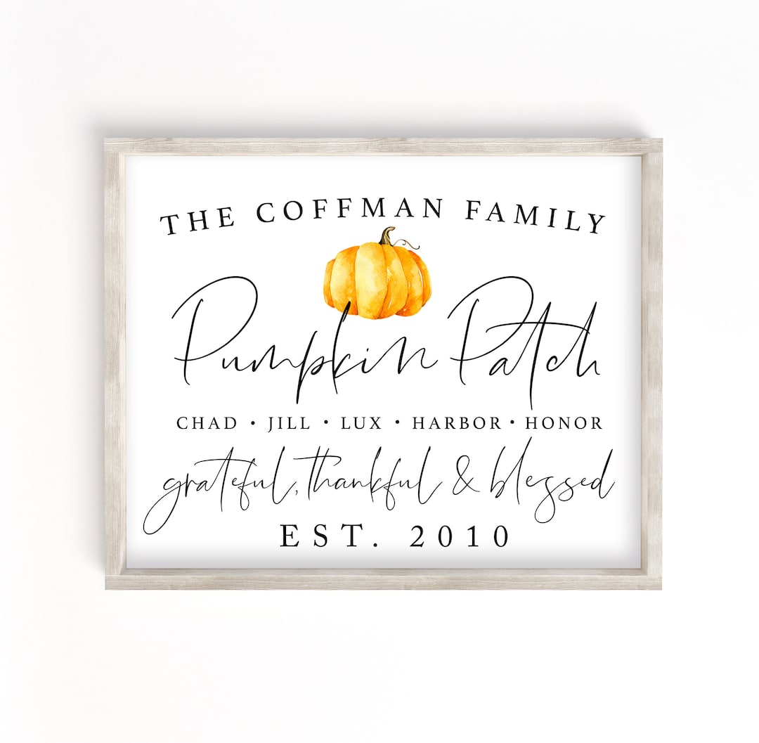 Personalized FAMILY Pumpkin Patch Printable, Fall Printable, Pumpkin ...