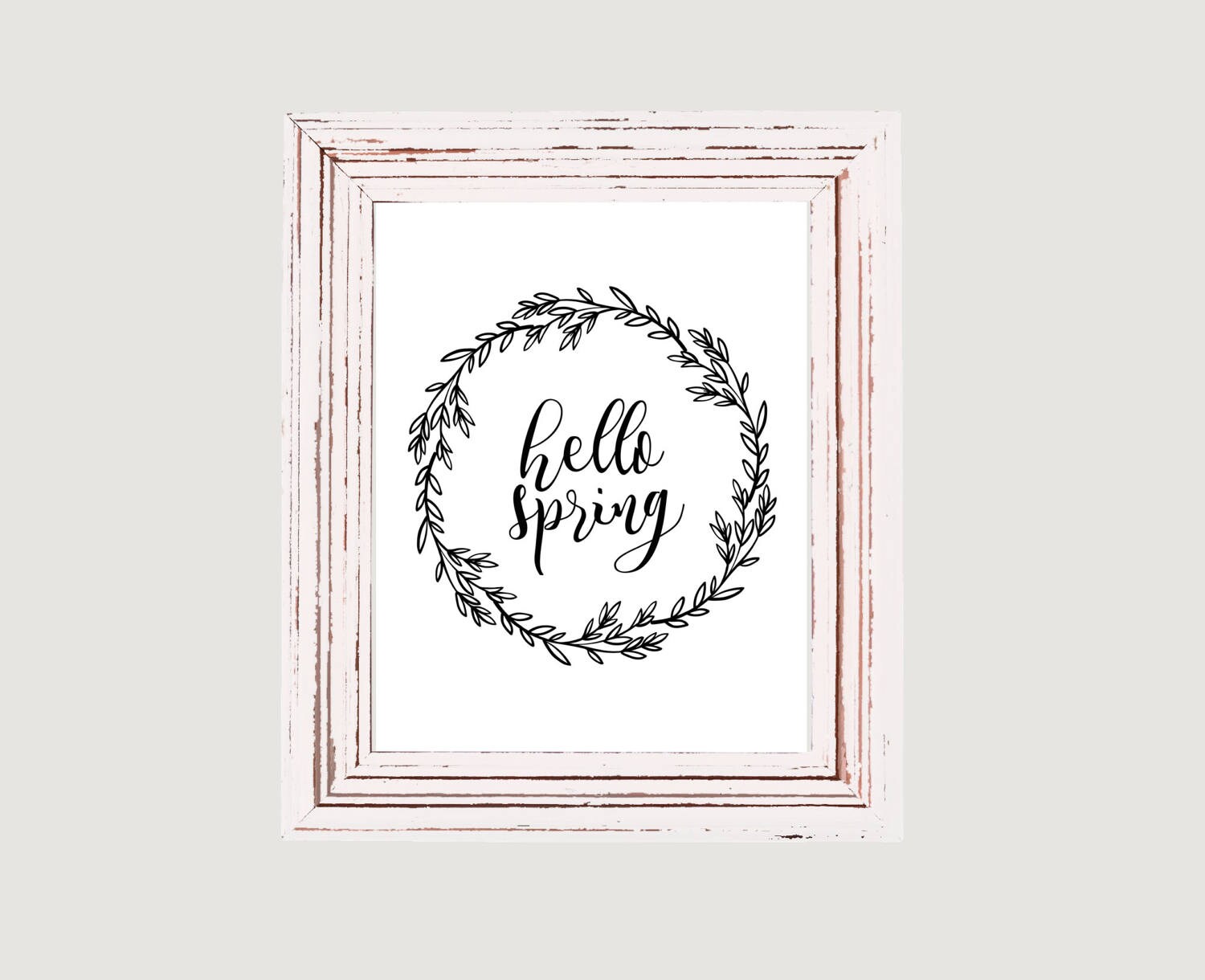 Hello spring print hello spring sign printable rustic hello | Etsy