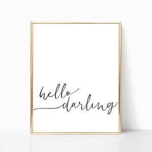 Hello Darling Printable, Nursery Decor, Printable Decor, Nursery Wall ...