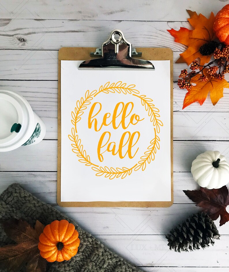 Hello Fall Printable, Hello Fall Sign, Fall Print, Fall Decor, Autumn ...