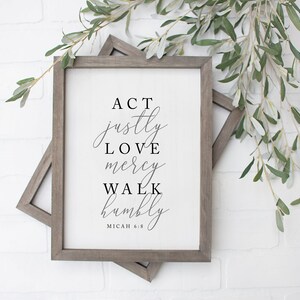 Micah 6:8 Printable, Christian Wall Art, Act Justly, Love Mercy, Walk ...