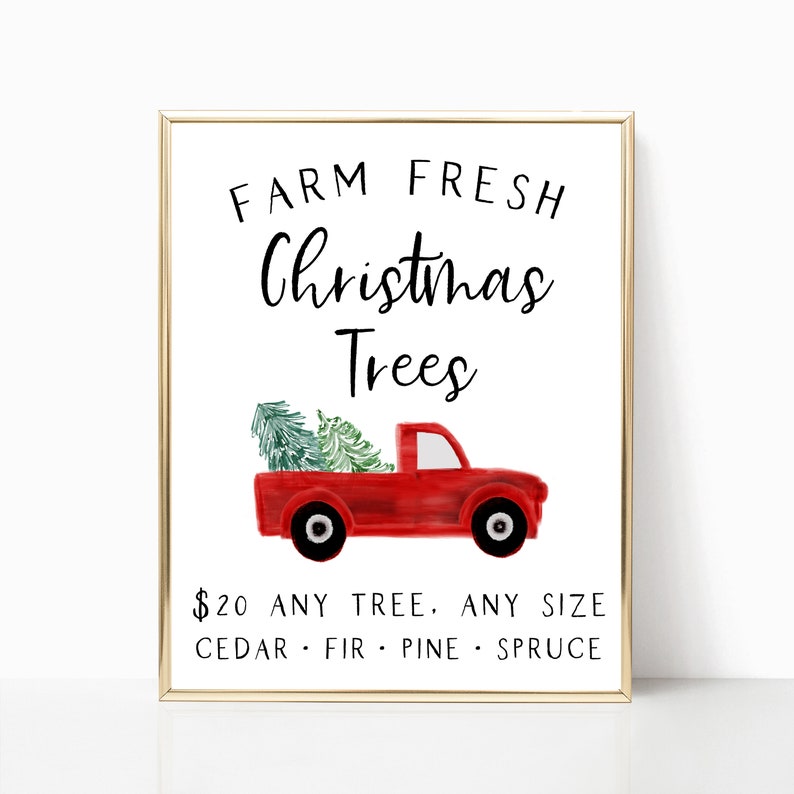 Farm Fresh Christmas Tree Printable Christmas Tree Print - Etsy