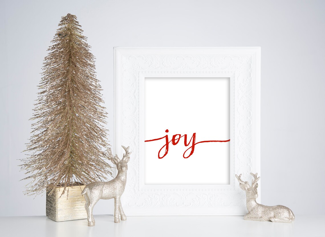 Joy Printable Joy Print Christmas Print Wall Art Christmas | Etsy
