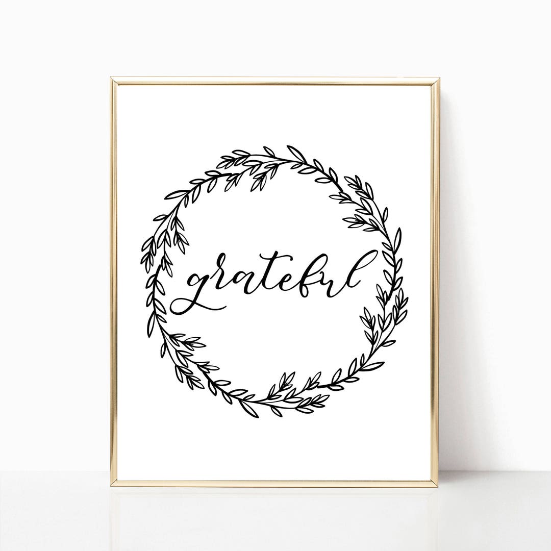 Grateful Printable, Grateful Print, Grateful Sign, Home Decor, Wall ...