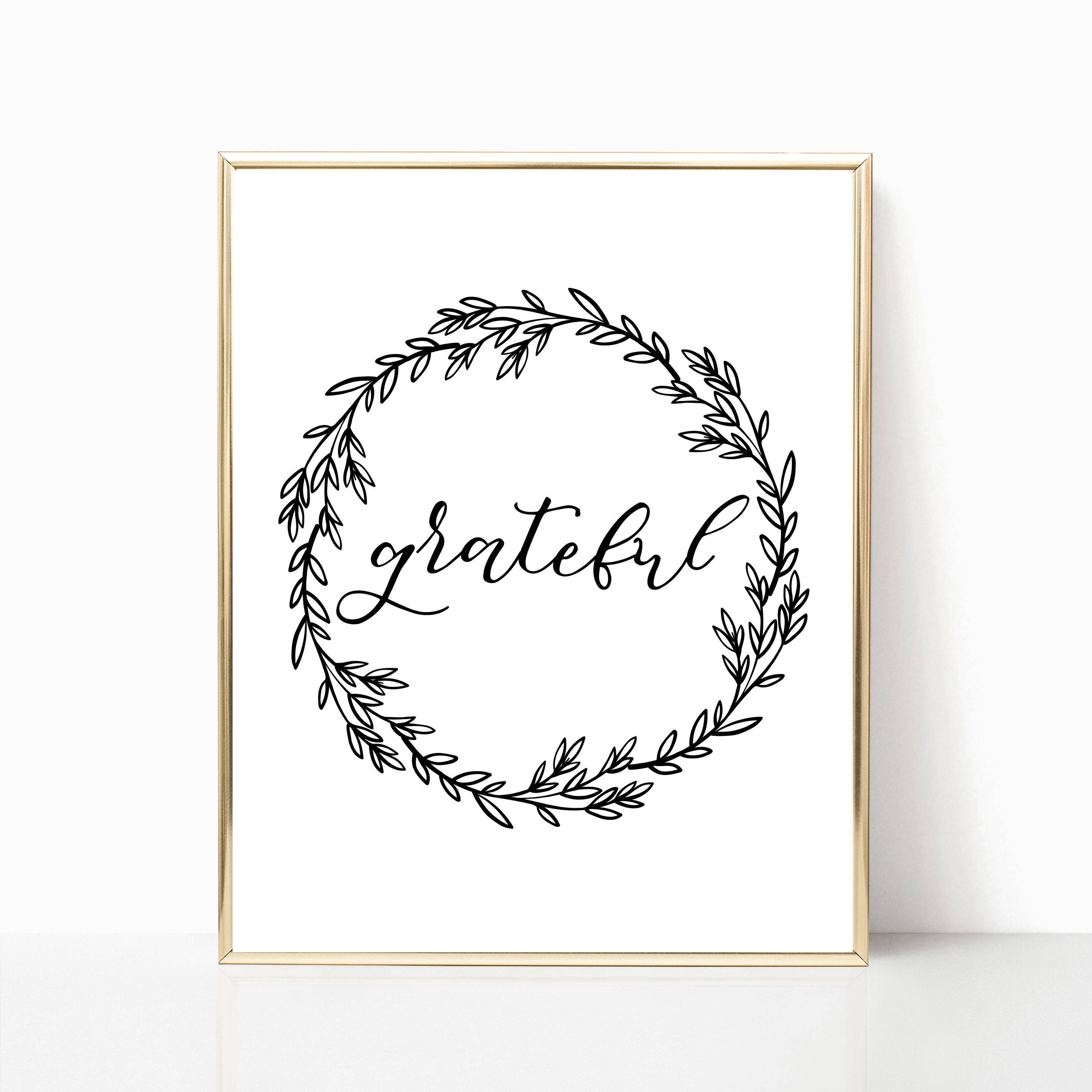 Grateful Printable, Grateful Print, Grateful Sign, Home Decor, Wall ...