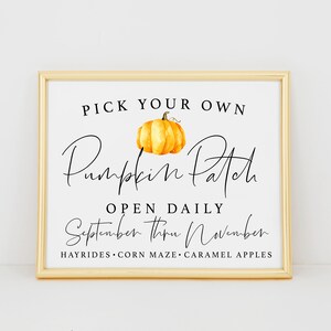 Pumpkin Patch Printable Fall Printable, Pumpkin Patch Sign, Fall Sign ...