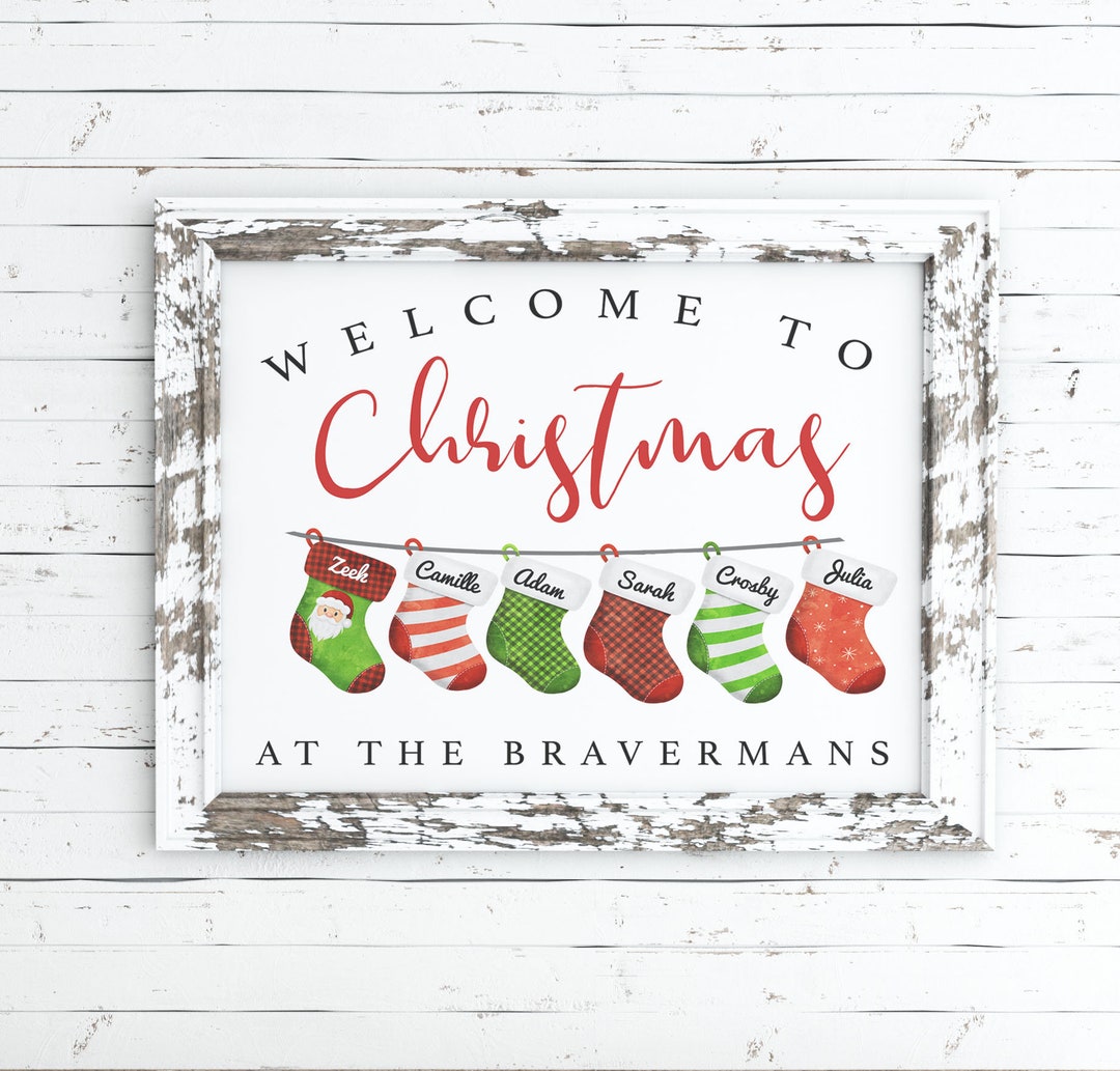 Custom Christmas Sign, Personalized Christmas Print, Stocking Printable ...