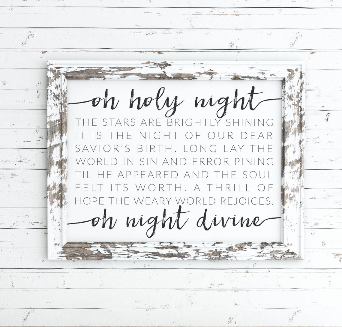Oh Holy Night Printable Oh Holy Night Print Decor Christmas | Etsy