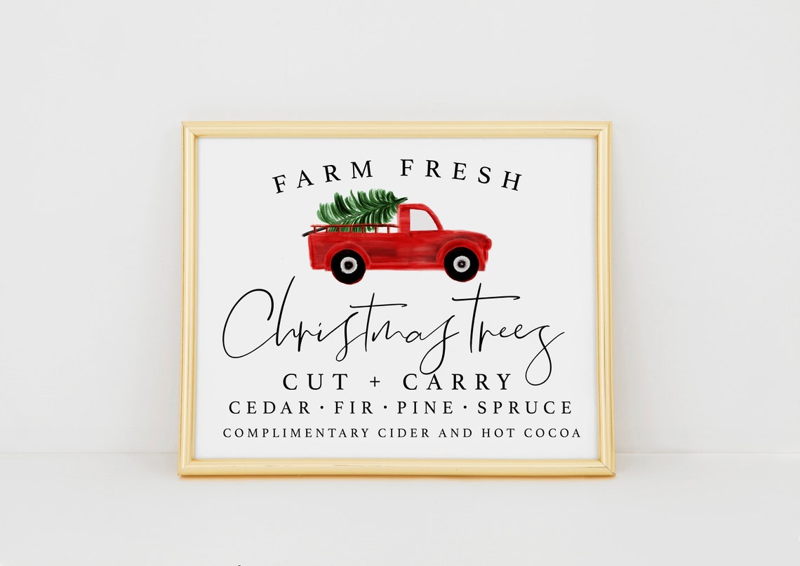 Farm Fresh Christmas Tree Printable Christmas Tree Print | Etsy