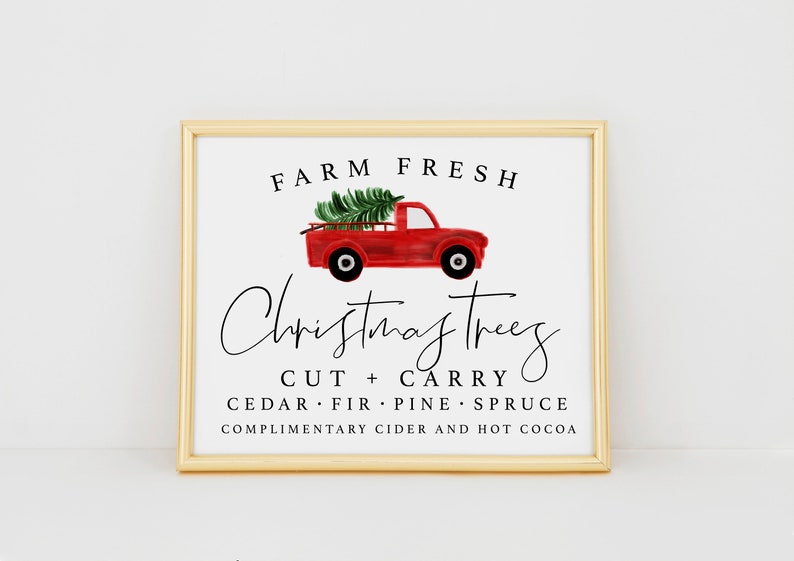 Farm Fresh Christmas Tree Printable Christmas Tree Print | Etsy