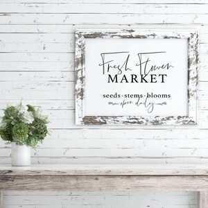 Fresh Flowers Market Printable, Flowers Market Sign, Fresh Flower Sign ...