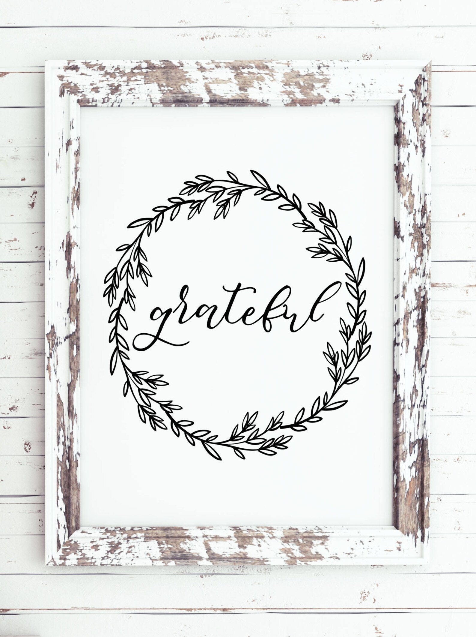 Grateful Printable, Grateful Print, Grateful Sign, Home Decor, Wall ...