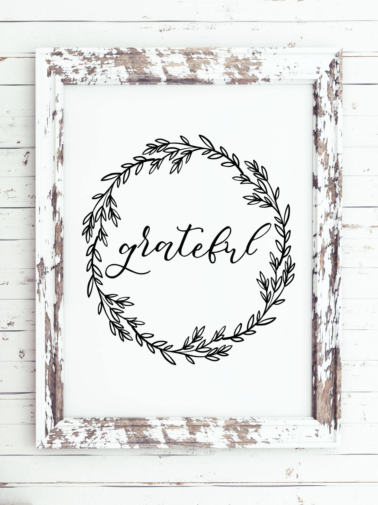 Grateful Printable, Grateful Print, Grateful Sign, Home Decor, Wall ...