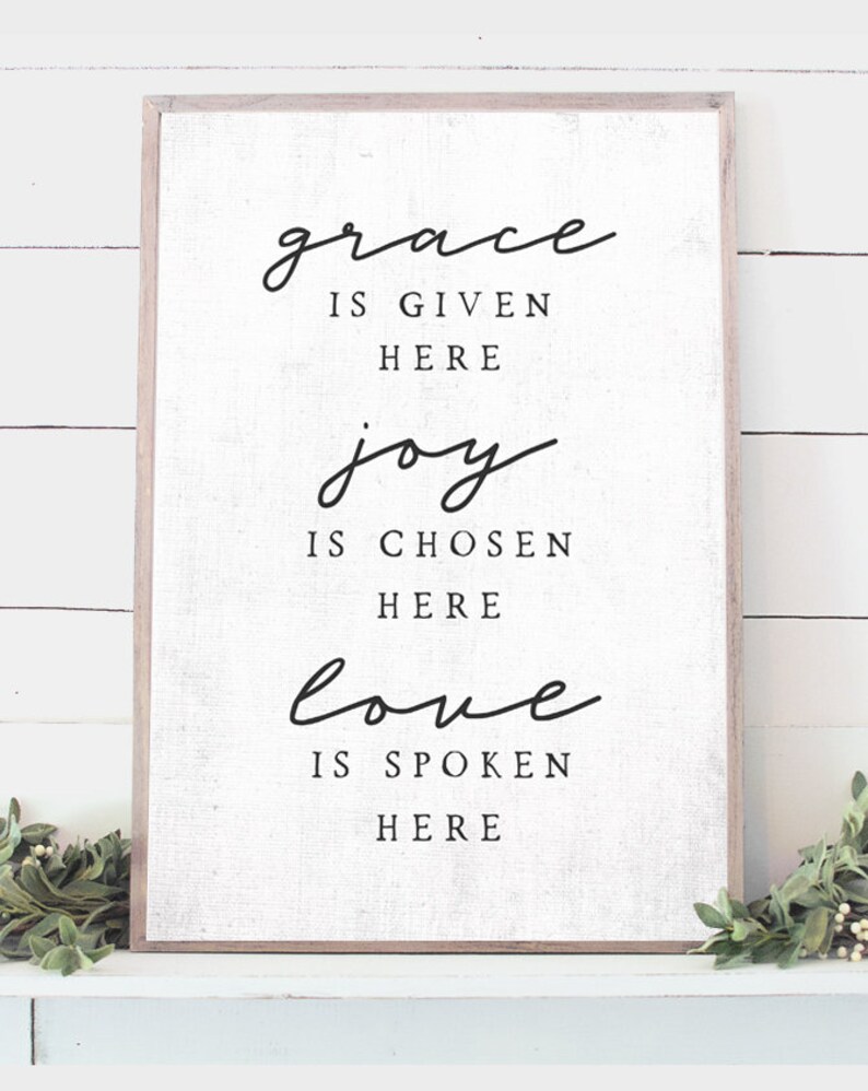 Grace is Given Sign Christian Wall Art Wall Decor Christian - Etsy