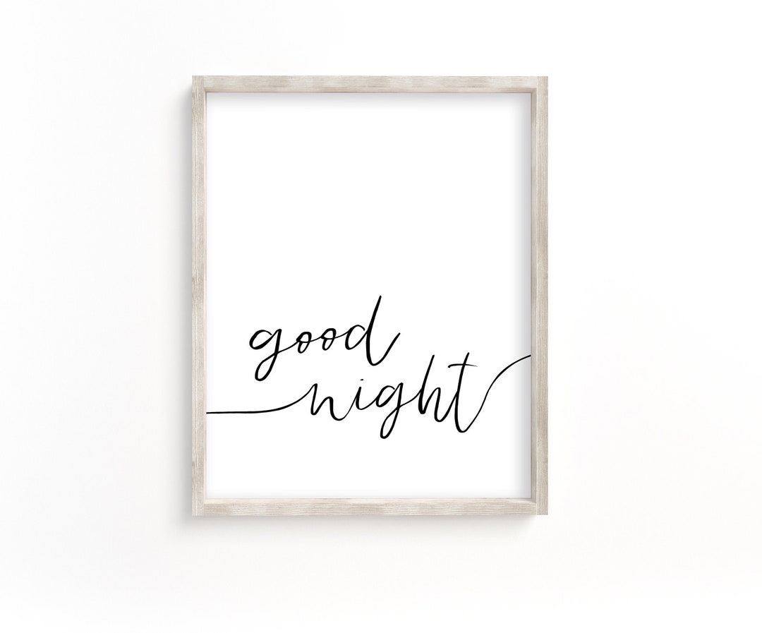Good Night Printable, Wall Art, Art Print, Nursery Decor, Wall Decor ...