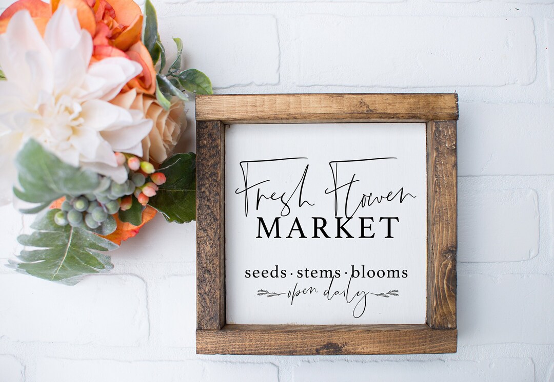 Fresh Flowers Market Square Printable, Flowers Market Square Sign ...