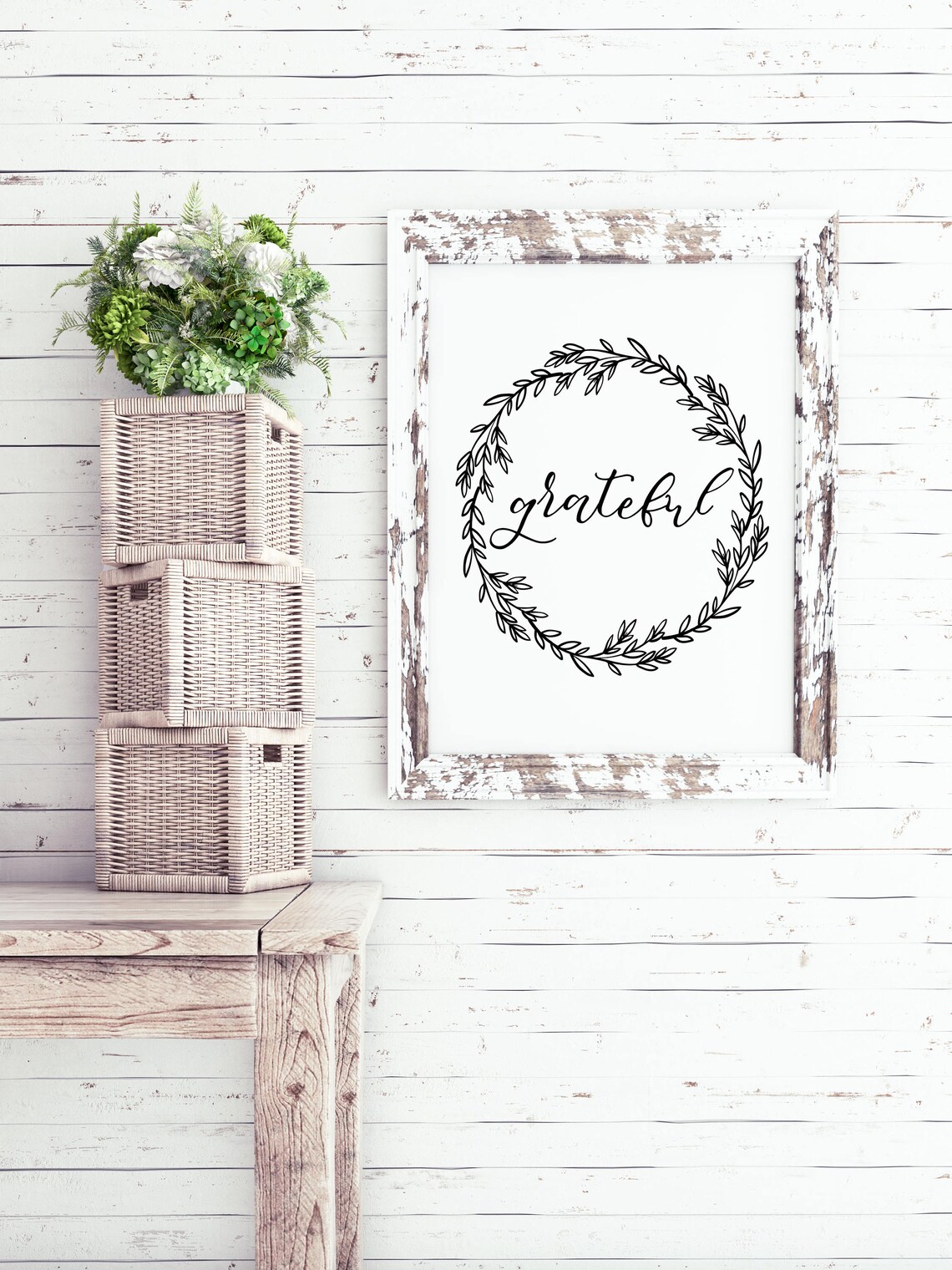 Grateful Printable, Grateful Print, Grateful Sign, Home Decor, Wall ...