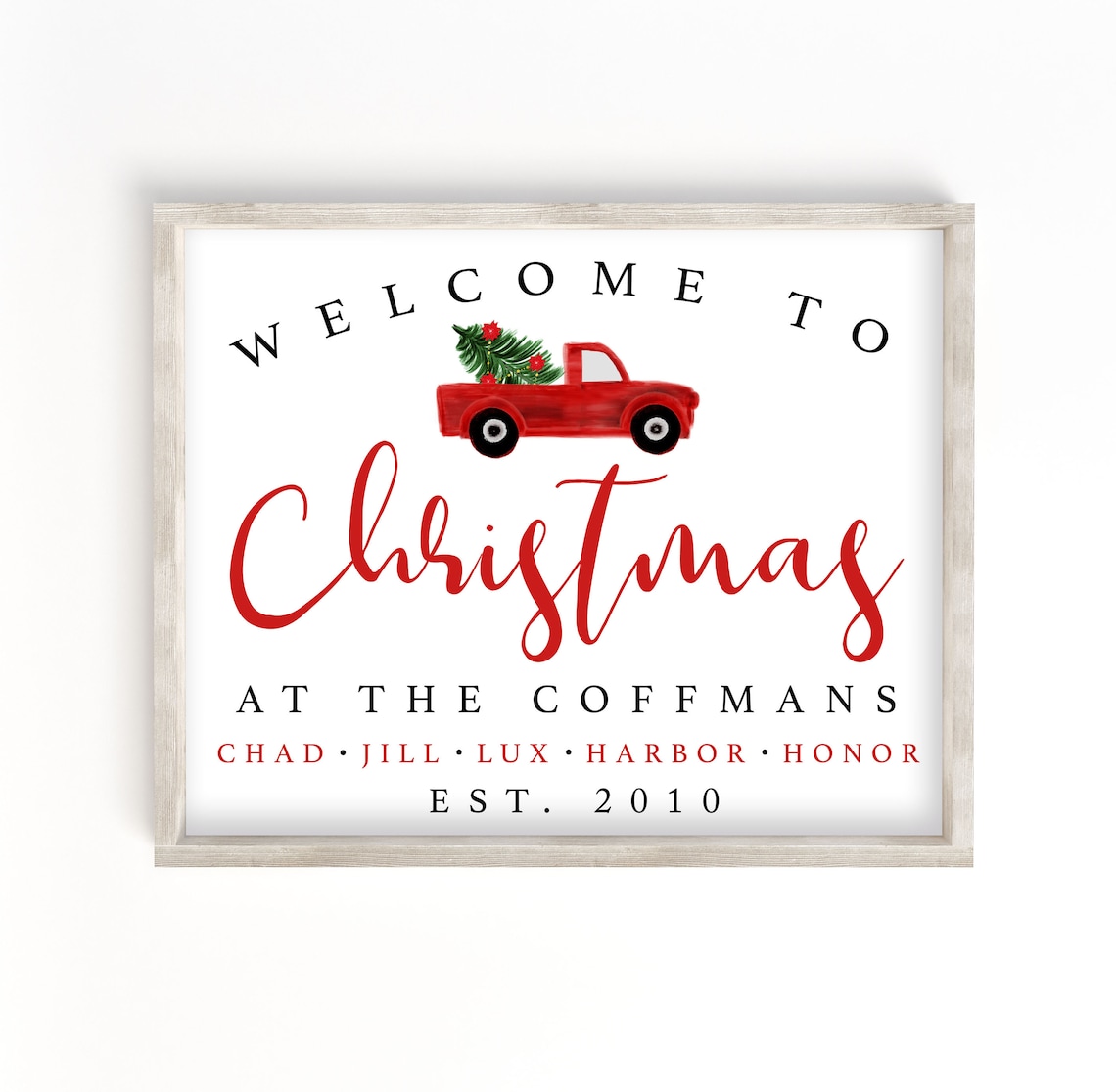 Personalized Christmas Printable Sign Custom Christmas Sign - Etsy