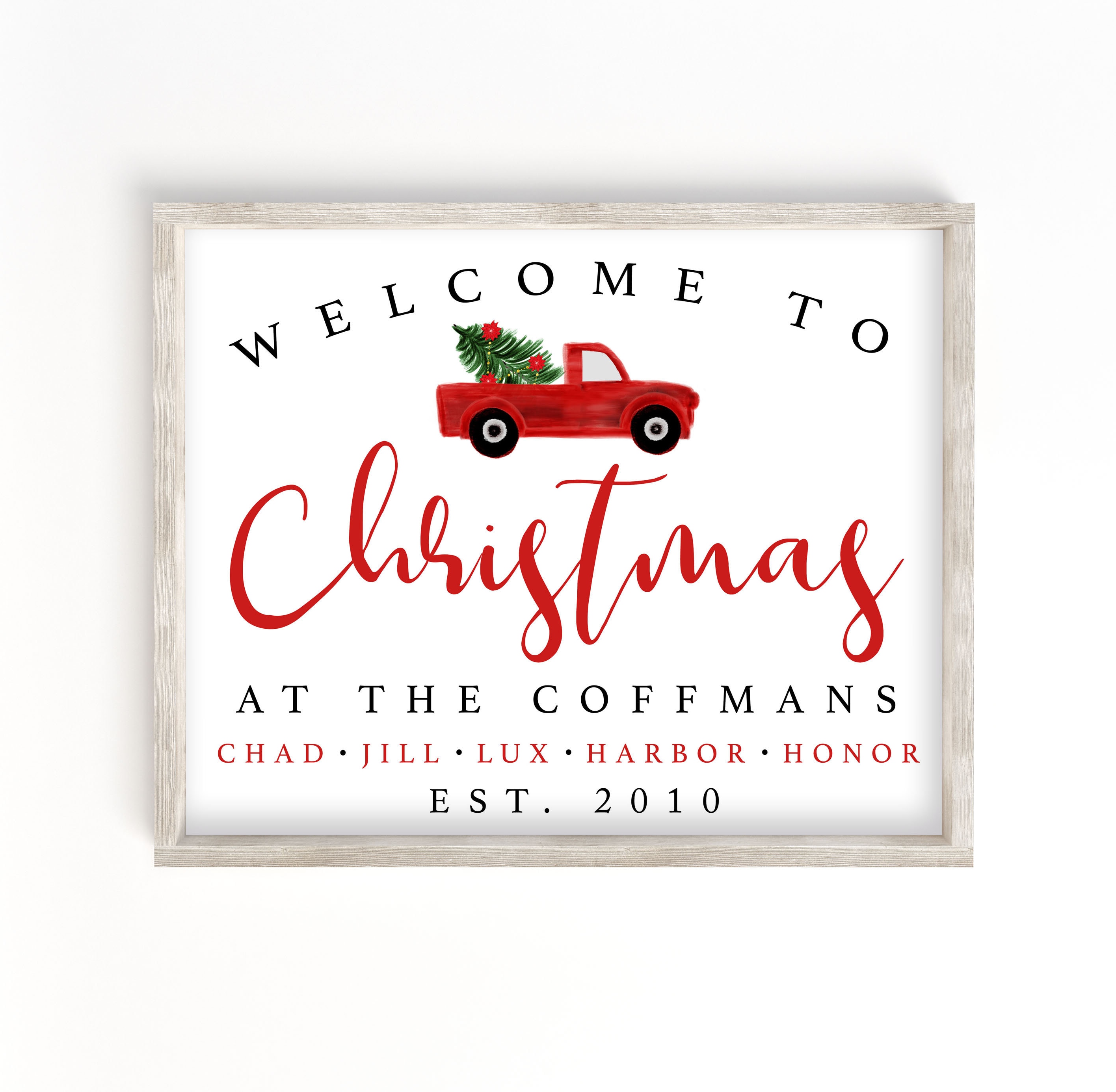 Personalized Christmas Printable Sign Custom Christmas Sign - Etsy