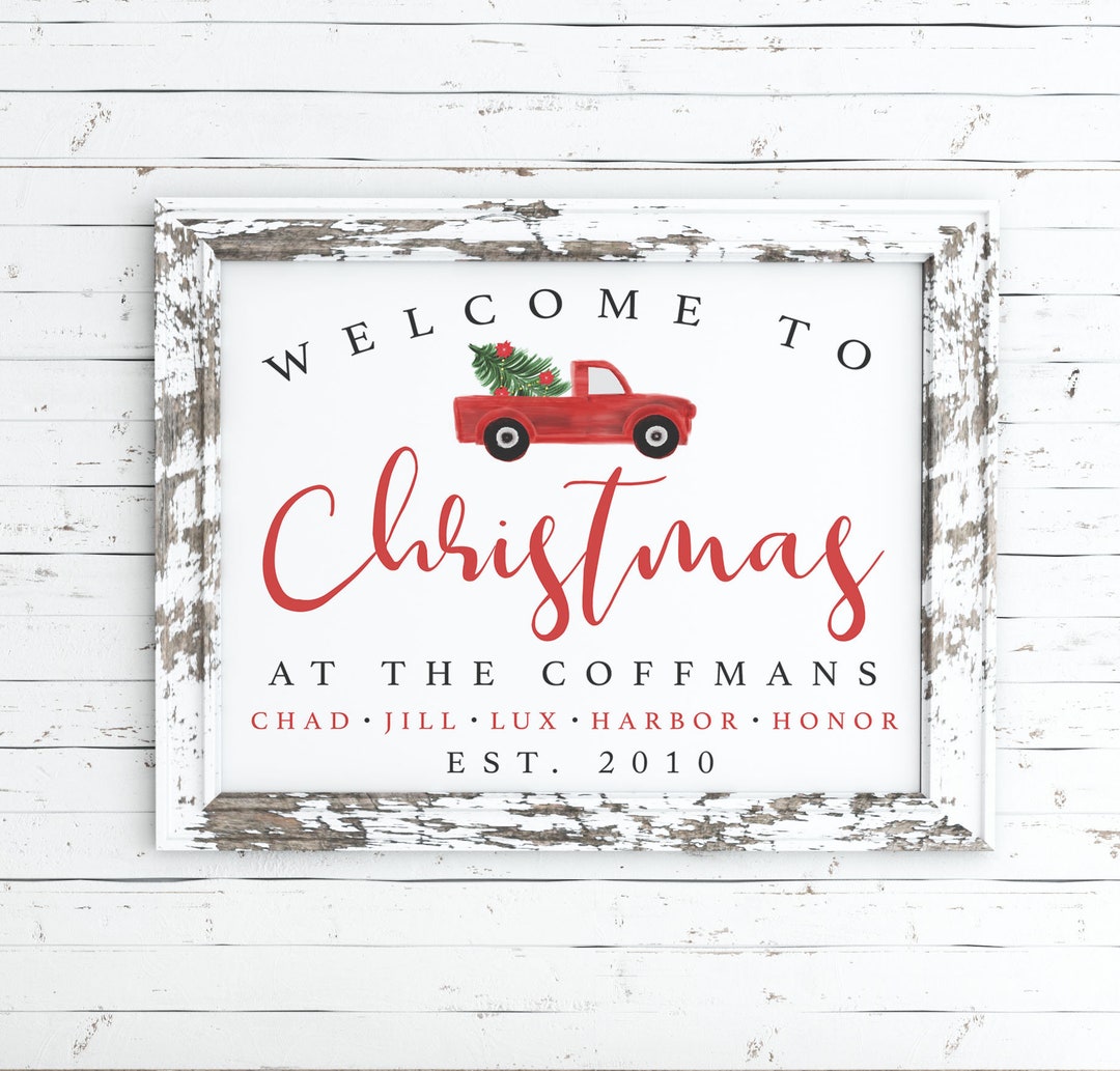 Personalized Christmas Printable Sign, Custom Christmas Sign, Holiday ...