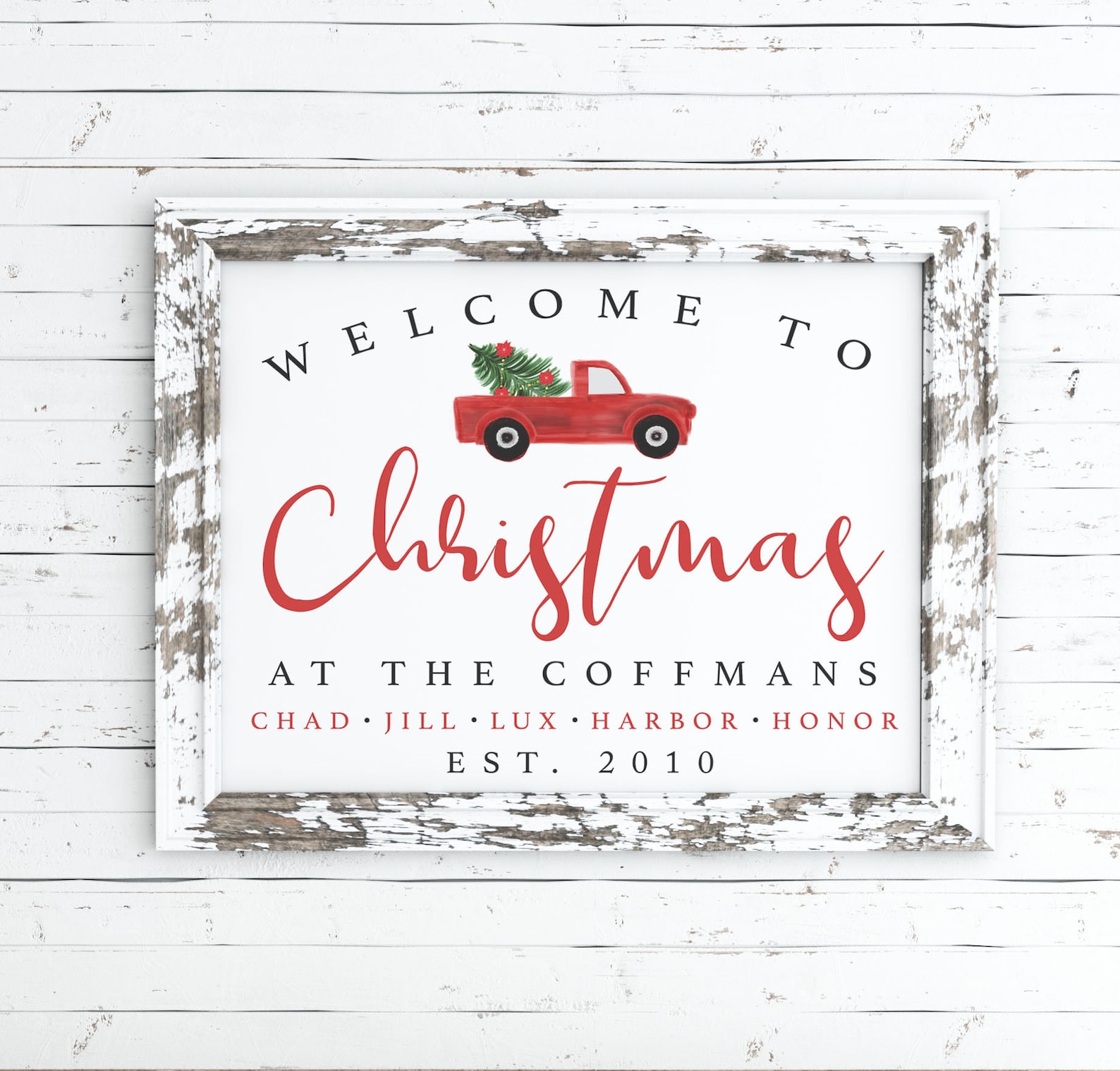 Personalized Christmas Printable Sign Custom Christmas Sign - Etsy