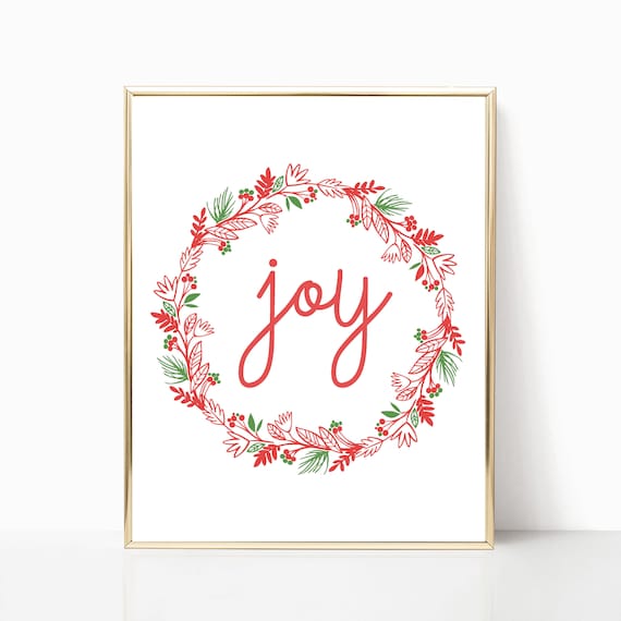 Joy Printable Joy Print Joy Sign Christmas Wall Decor Joy | Etsy