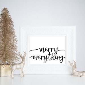 Merry Everything Printable, Christmas Printable, Christmas Print, Happy ...