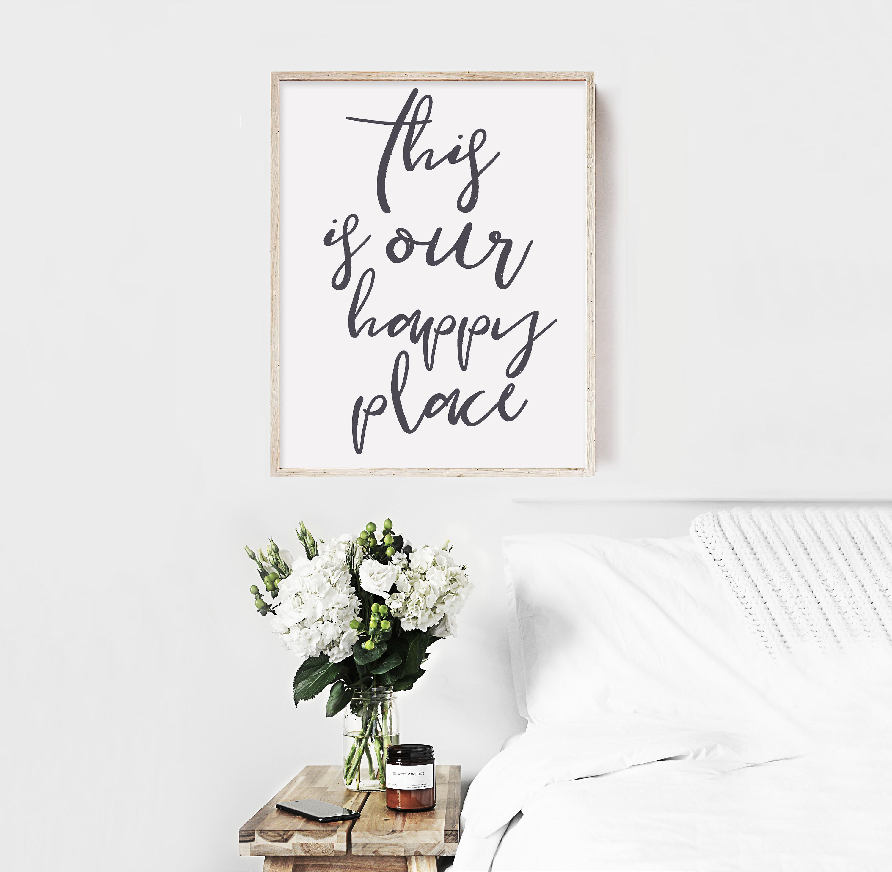 This is our happy place printable print sign home decor | Etsy