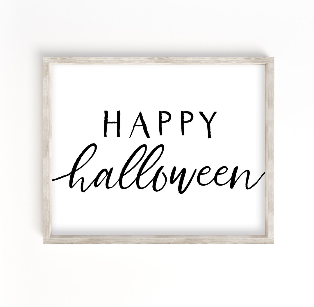 Happy Halloween Printable Halloween Decor Halloween Art - Etsy