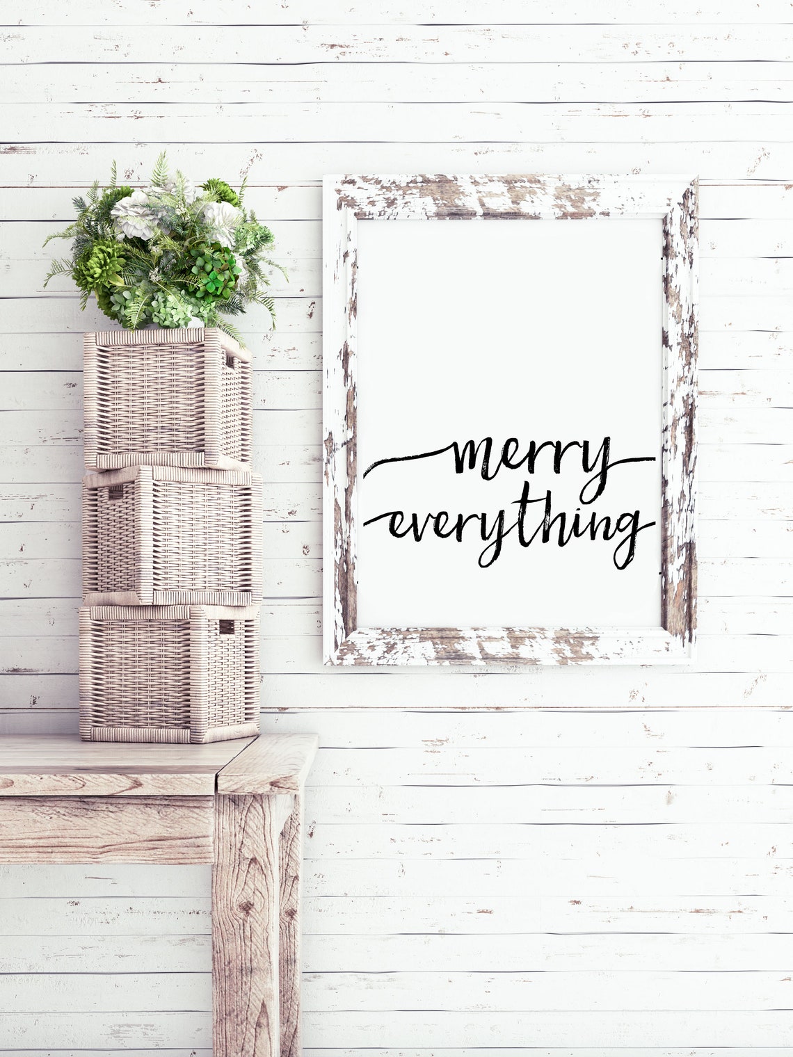 Merry Everything Printable, Christmas Printable, Christmas Print, Happy ...