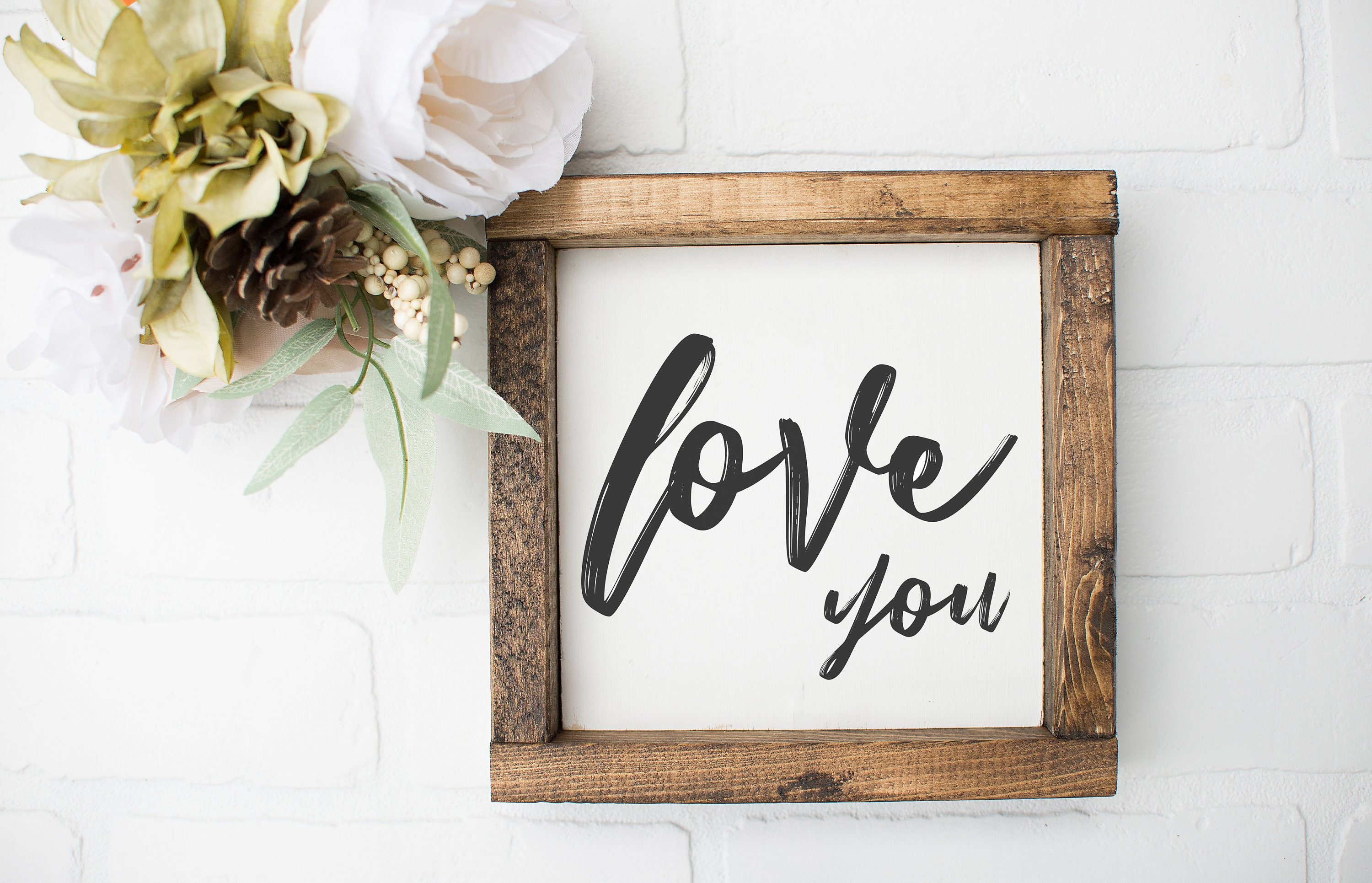 Love You Square Printable, Love You Print, Love You Square Sign ...