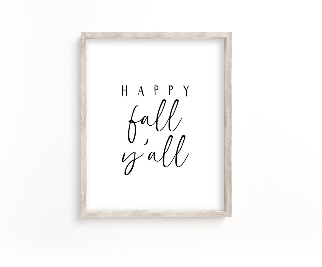 Happy Fall Y'all Printable, Fall Decor, Autumn Decor, Fall Sign, Autumn ...