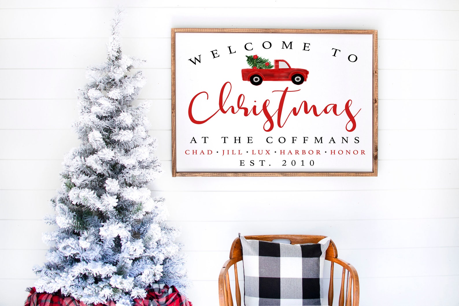 Personalized Christmas Printable Sign, Custom Christmas Sign, Holiday ...