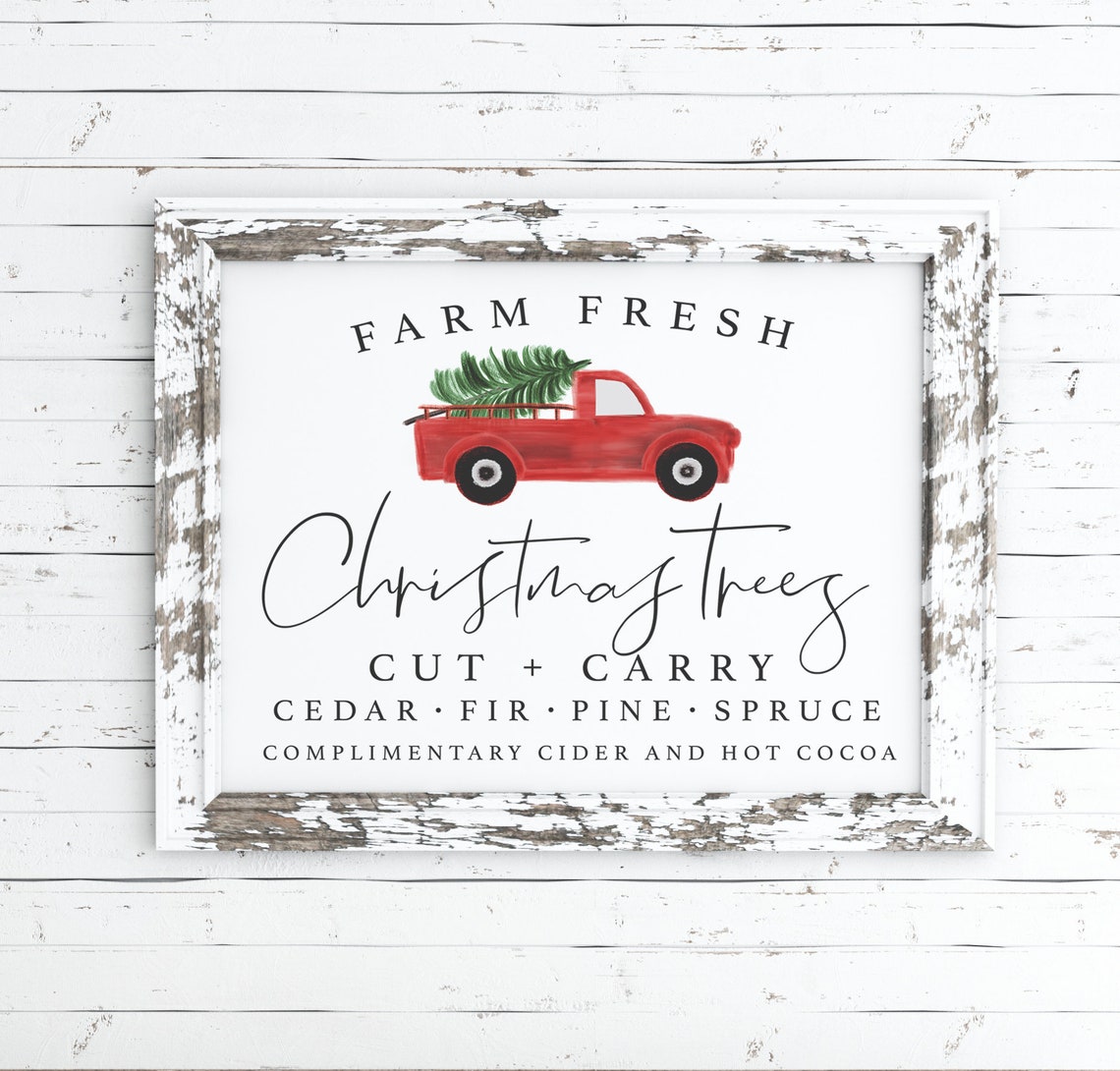 Farm Fresh Christmas Tree Printable, Christmas Tree Print, Christmas ...