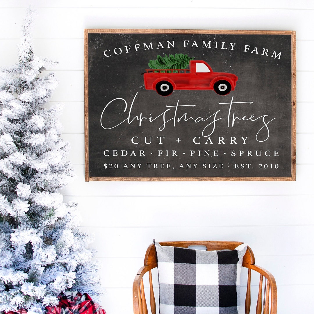 Custom Christmas Tree Farm Printable Sign, Personalized Christmas Tree ...