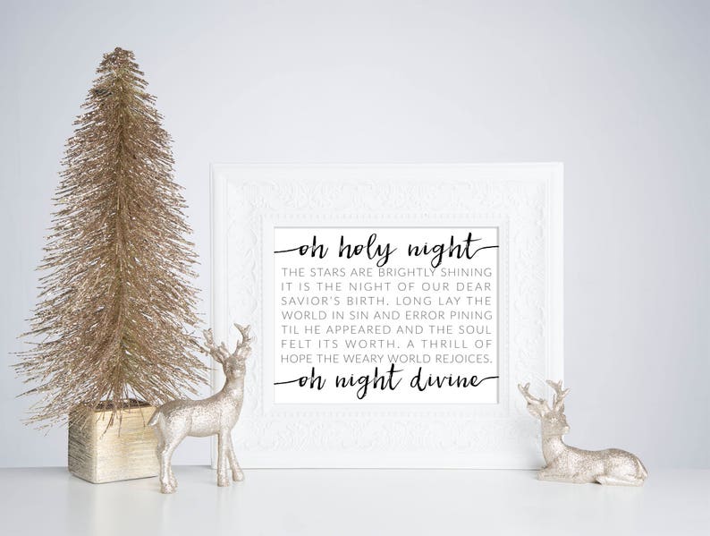 Oh Holy Night Printable, Oh Holy Night Print, Decor, Christmas Print ...