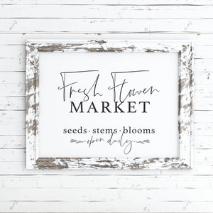 Fresh Flowers Market Printable, Flowers Market Sign, Fresh Flower Sign ...