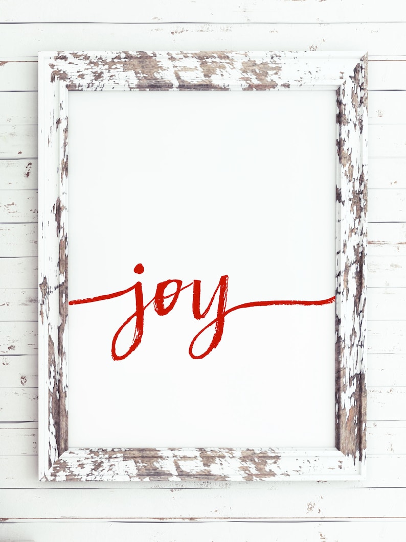 Joy Printable Joy Print Christmas Print Wall Art Christmas - Etsy