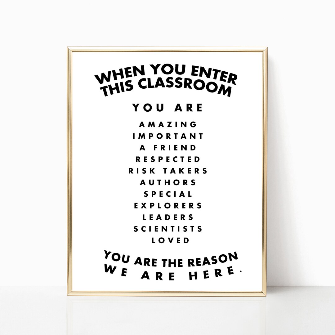 Classroom Decor, When You Enter This Classroom Printable, Homeschool ...