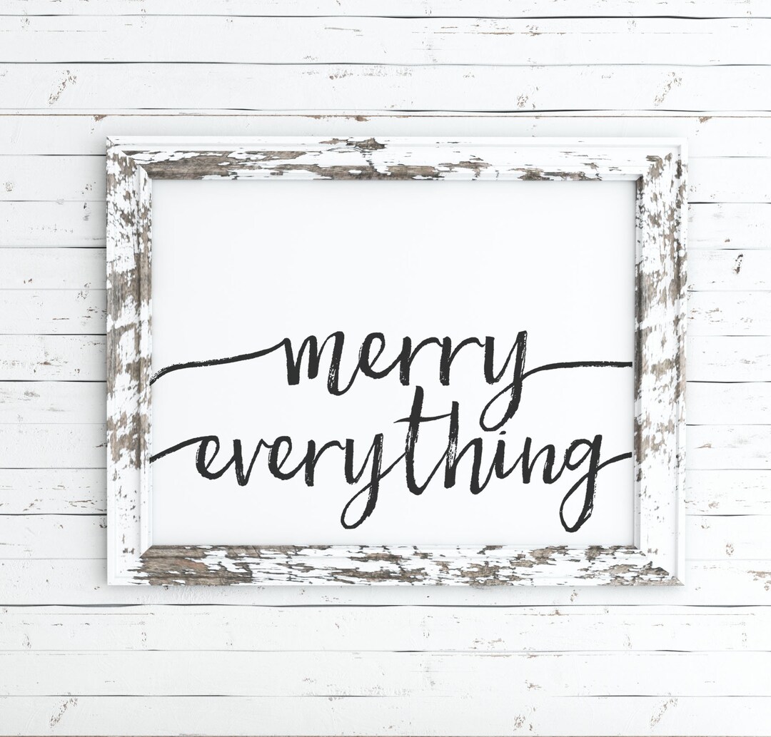 Merry Everything Printable, Christmas Printable, Christmas Print, Happy ...