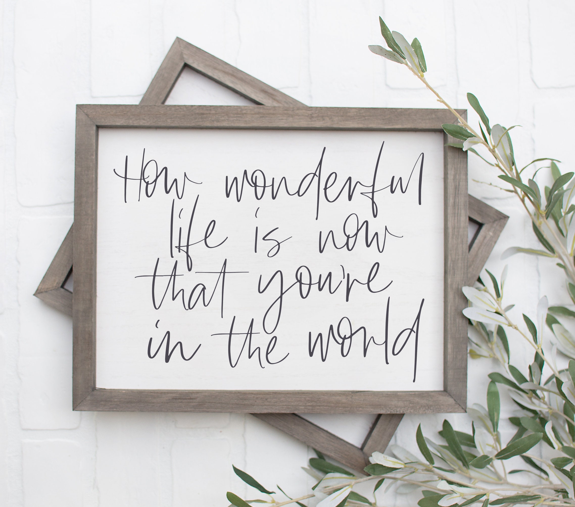 How Wonderful Life is Now You're in the World Printable | Etsy