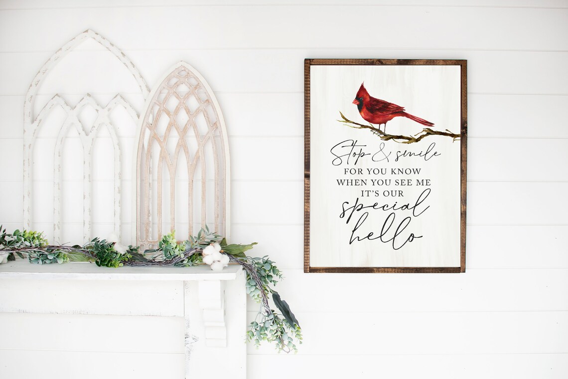 Stop and Smile Cardinal Printable Memorial Gift Memorial - Etsy