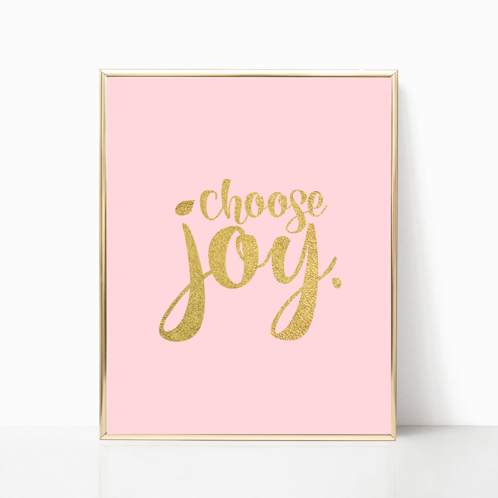 Pink and Gold Print Choose Joy Print Printable Art Print | Etsy