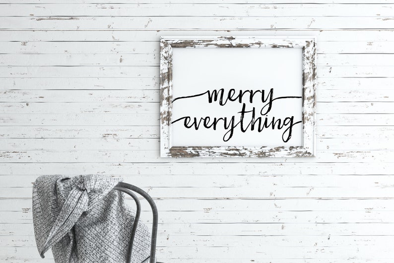 Merry Everything Printable, Christmas Printable, Christmas Print, Happy ...