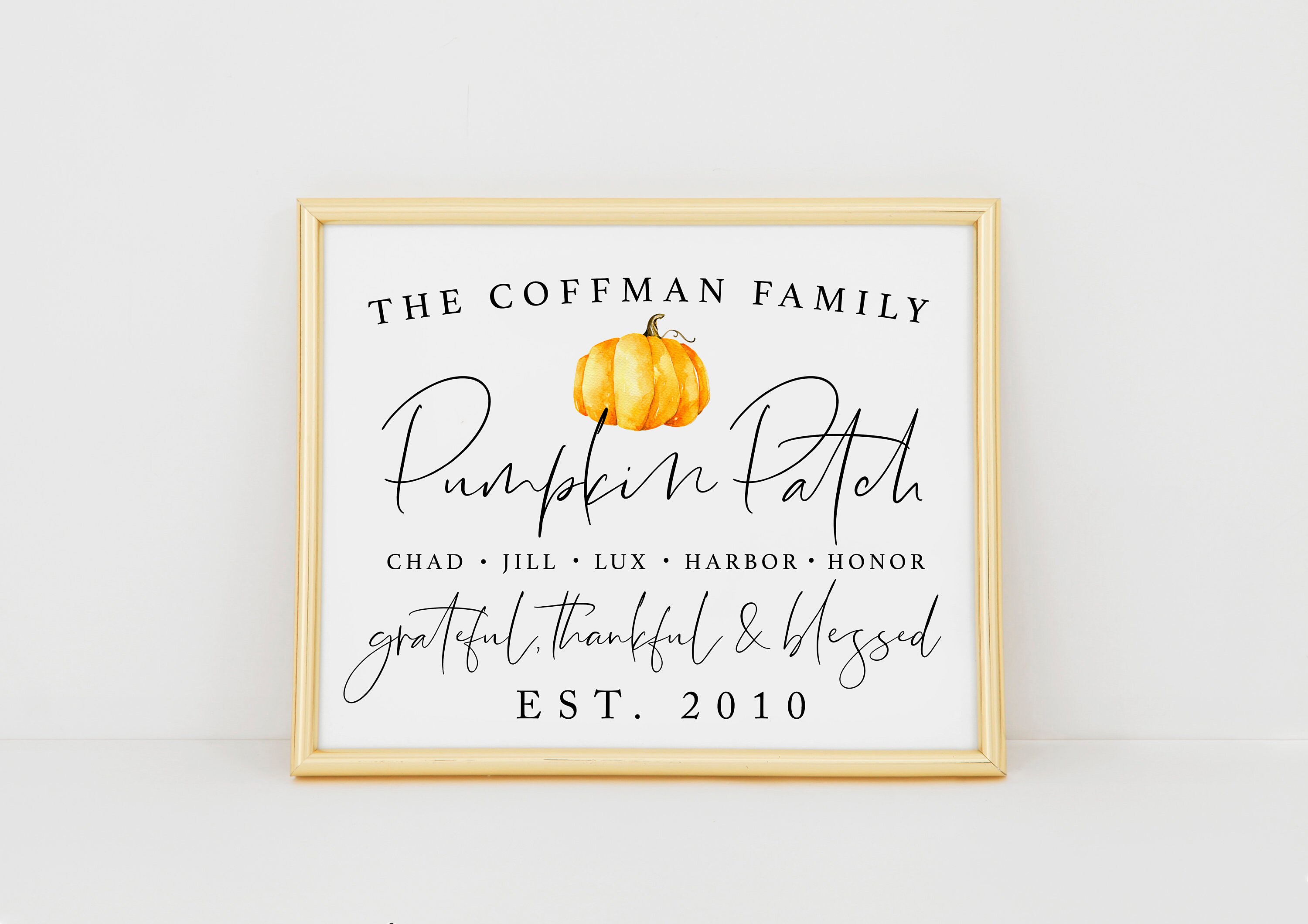 Personalized FAMILY Pumpkin Patch Printable Fall Printable - Etsy