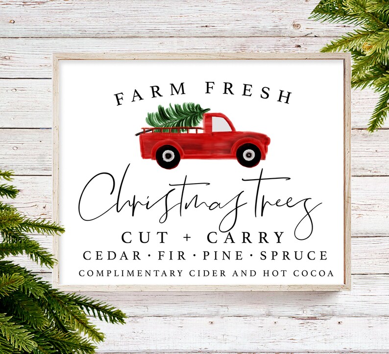 Farm Fresh Christmas Tree Printable, Christmas Tree Print, Christmas ...